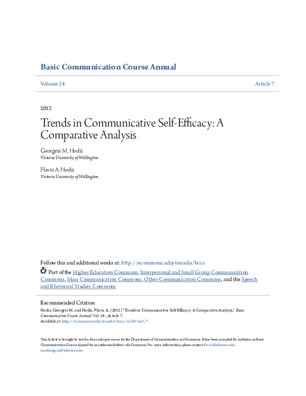 (PDF) Trends in Communicative Self-Efficacy: A Comparative Analysis