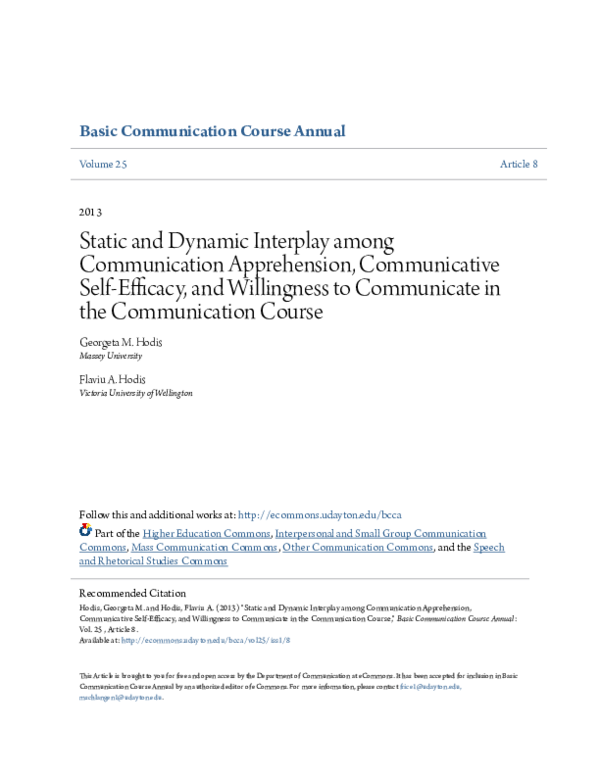 (PDF) Static and Dynamic Interplay among Communication Apprehension ...