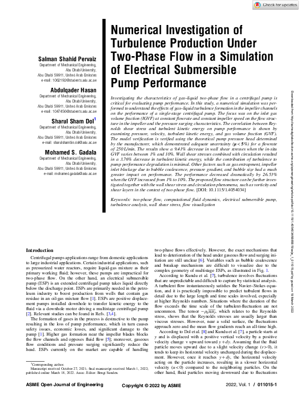 (PDF) Numerical Investigation of Turbulence Production Under Two-Phase ...