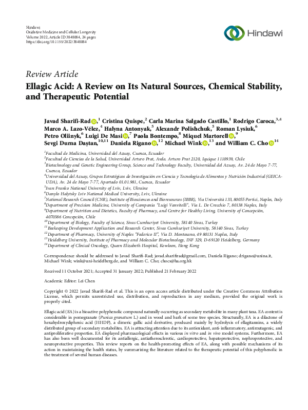 (PDF) Ellagic Acid: A Review on Its Natural Sources, Chemical Stability ...