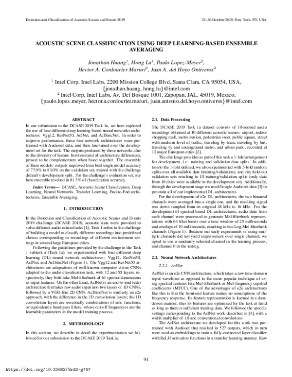 Pdf Acoustic Scene Classification Using Deep Learning Based Ensemble Averaging