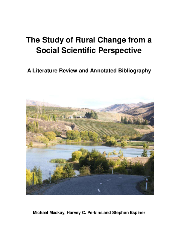 (PDF) The study of rural change from a social scientific perspective: a ...