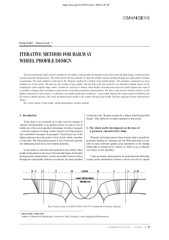 (PDF) Iterative Method for Railway Wheel Profile Design