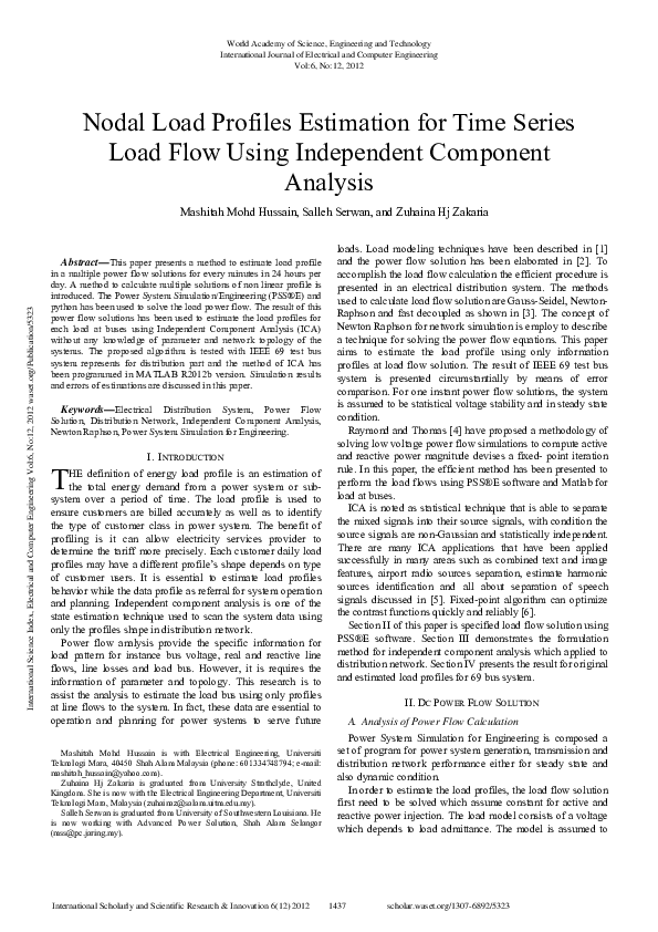 (PDF) Nodal Load Profiles Estimation For Time Series Load Flow Using ...