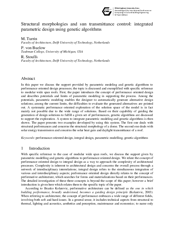 (PDF) Structural morphologies and sun transmittance control: integrated parametric design using ...