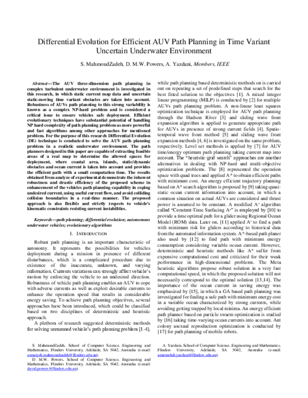 (PDF) Differential Evolution for Efficient AUV Path Planning in Time Variant Uncertain ...