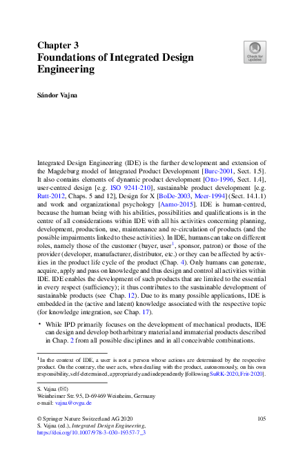 (PDF) Foundations of Integrated Design Engineering | Sandor Vajna ...