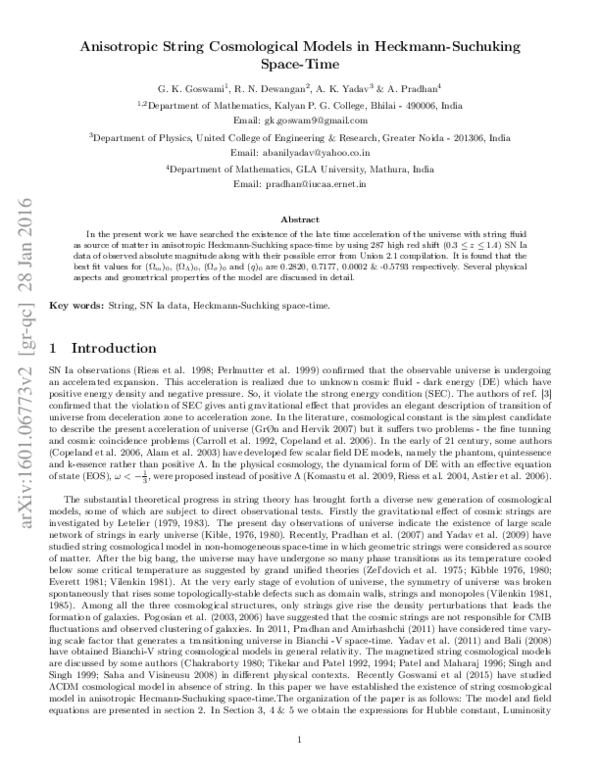(PDF) Anisotropic String Cosmological Models in Heckmann-Suchuking ...