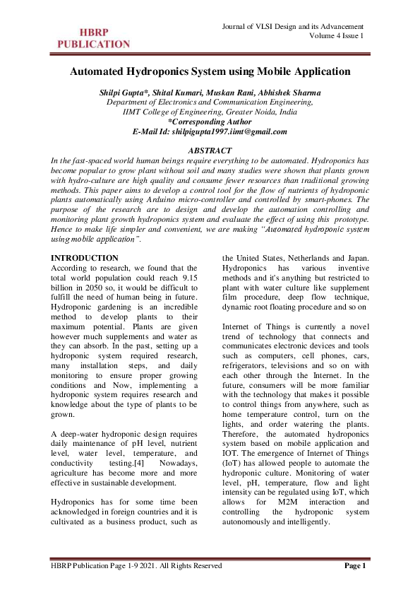 (PDF) Automated Hydroponics System using Mobile Application