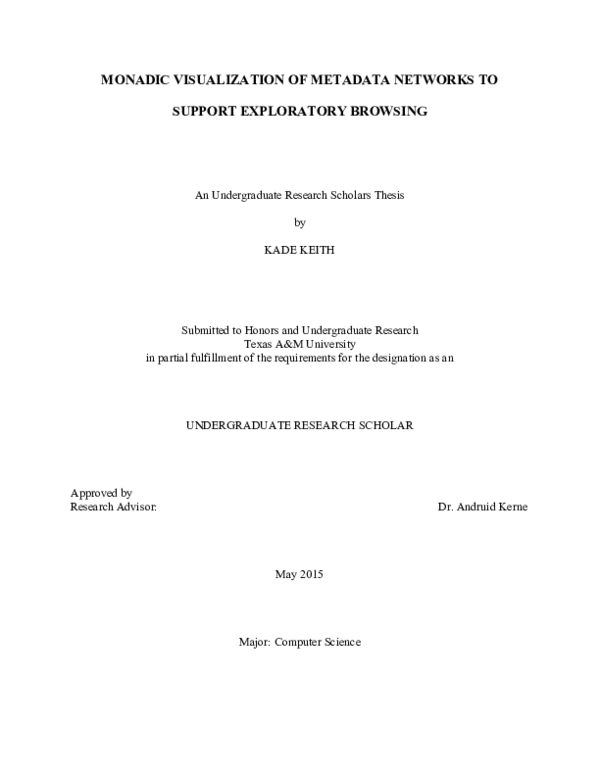(PDF) Monadic Visualization of Metadata Networks to Support Exploratory Browsing