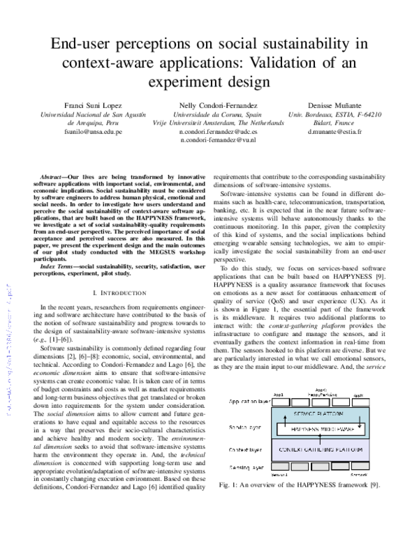 (PDF) End-user perceptions on social sustainability in context-aware applications: Validation of ...
