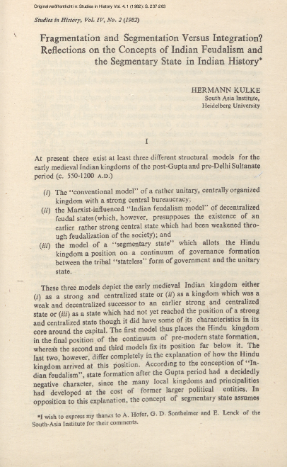 (PDF) Fragmentation and Segmentation versus Integration? Reflections on ...