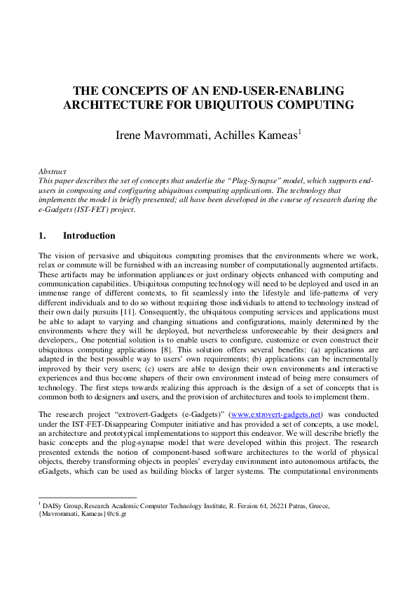 (PDF) End-User-Enabling Ubiquitous Computing Model