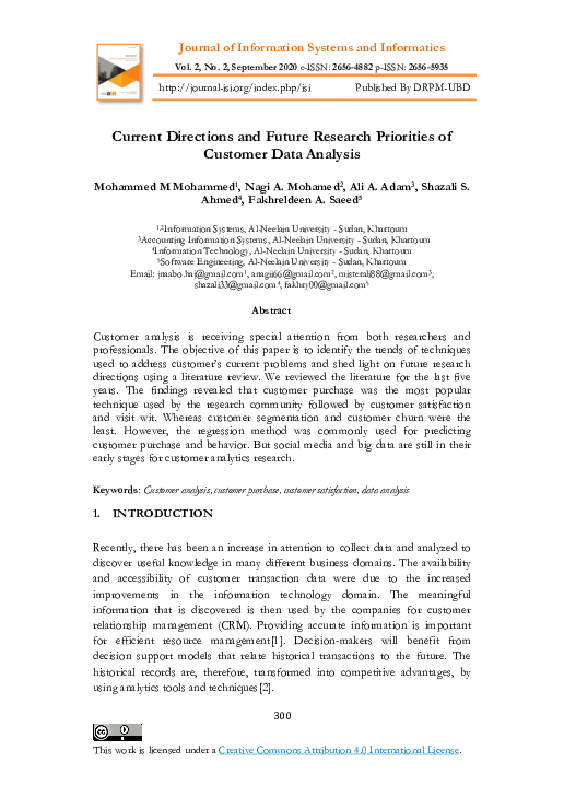 (PDF) Current Directions and Future Research Priorities of Customer ...