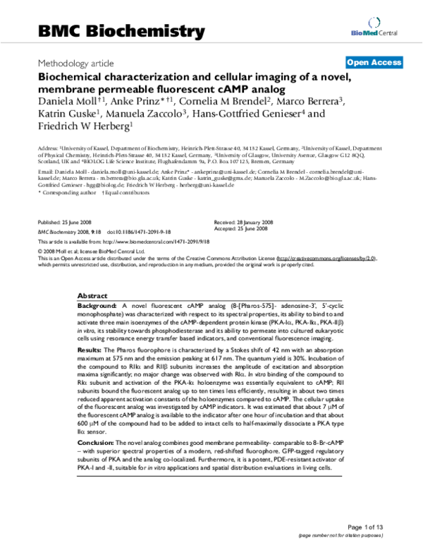 (PDF) BMC Biochemistry BioMed Central Methodology article