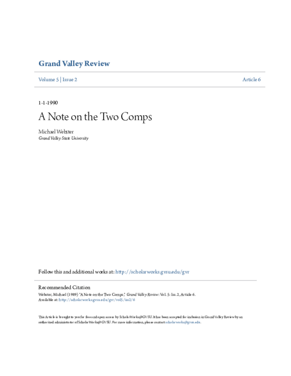 (PDF) A Note on the Two Comps