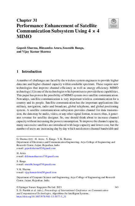 (PDF) Performance Enhancement of Satellite Communication Subsystem ...