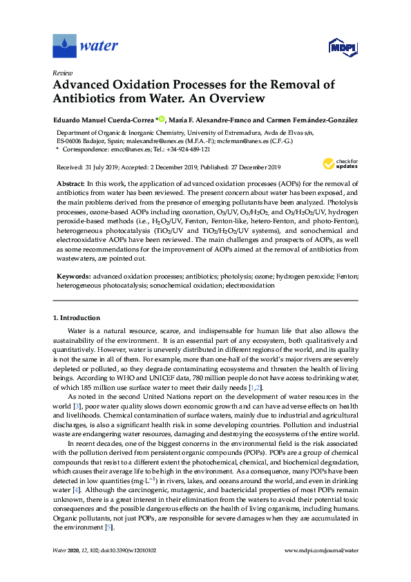 (PDF) Advanced Oxidation Processes for the Removal of Antibiotics from ...