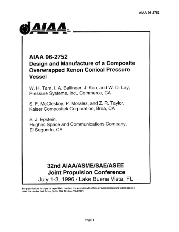 (PDF) Design and Manufacture of a Composite Overwrapped Pressurant Tank ...