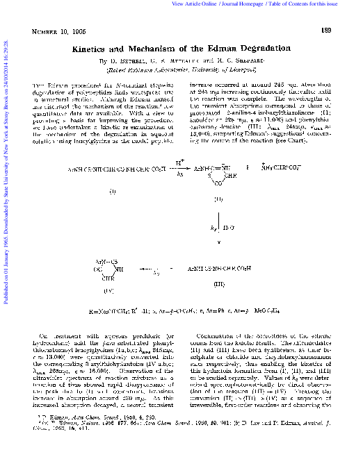 (PDF) Kinetics and mechanism of the Edman degradation