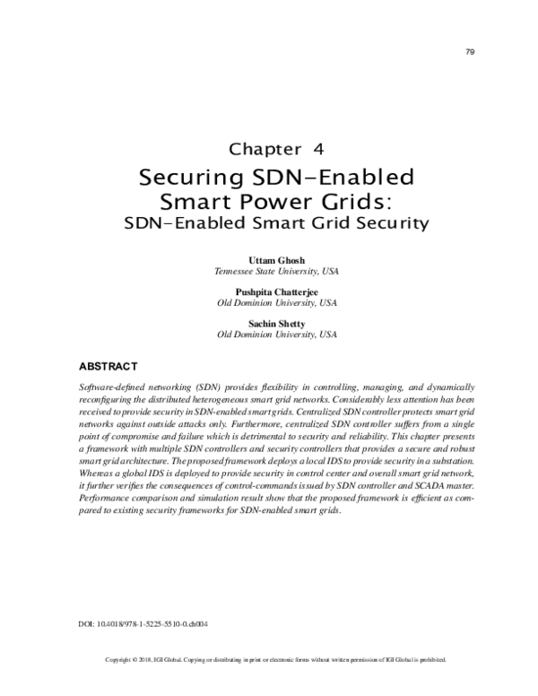 (PDF) Securing SDN-Enabled Smart Power Grids