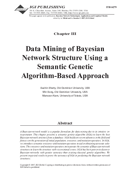 (PDF) Data Mining of Bayesian Network Structure Using a Semantic ...