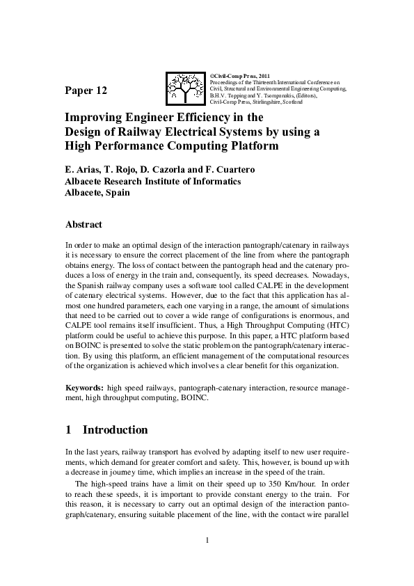 (PDF) Improving Engineer Efficiency in the Design of Railway Electrical Systems by using a High ...
