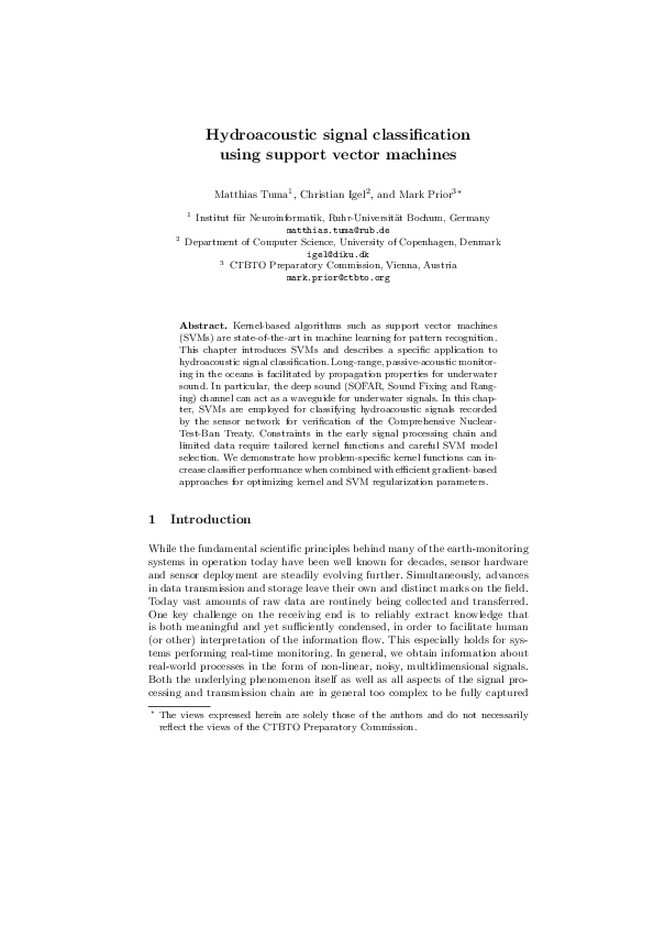 (PDF) Hydroacoustic Signal Classification Using Support Vector Machines | Christian Igel ...