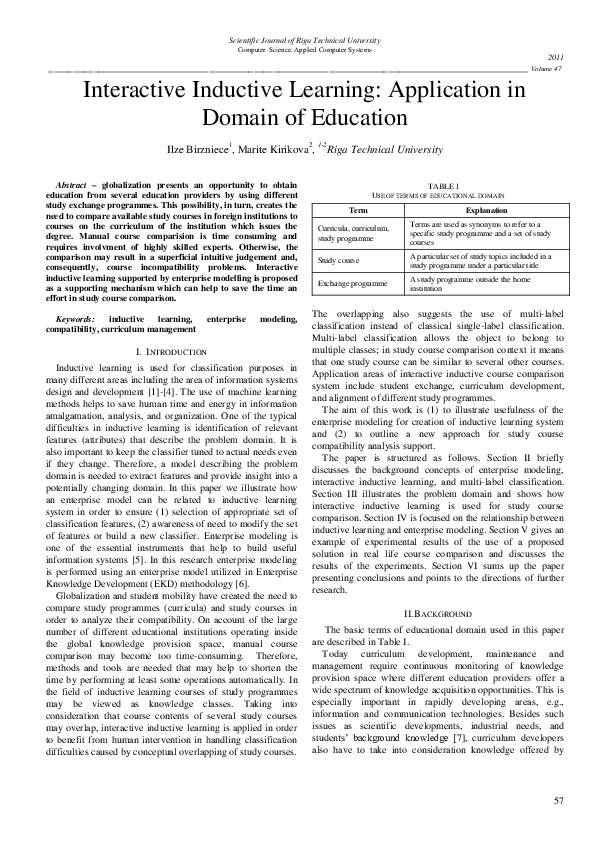 (PDF) Interactive Inductive Learning: Application in Domain of Education