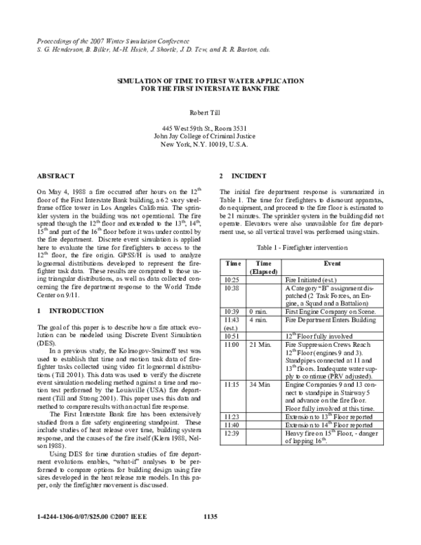 (PDF) Simulation of time to first water application for the first ...