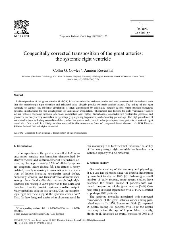 Congenitally corrected transposition of the great arteries: the ...