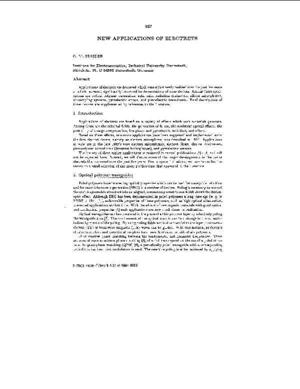 (PDF) New applications of electrets