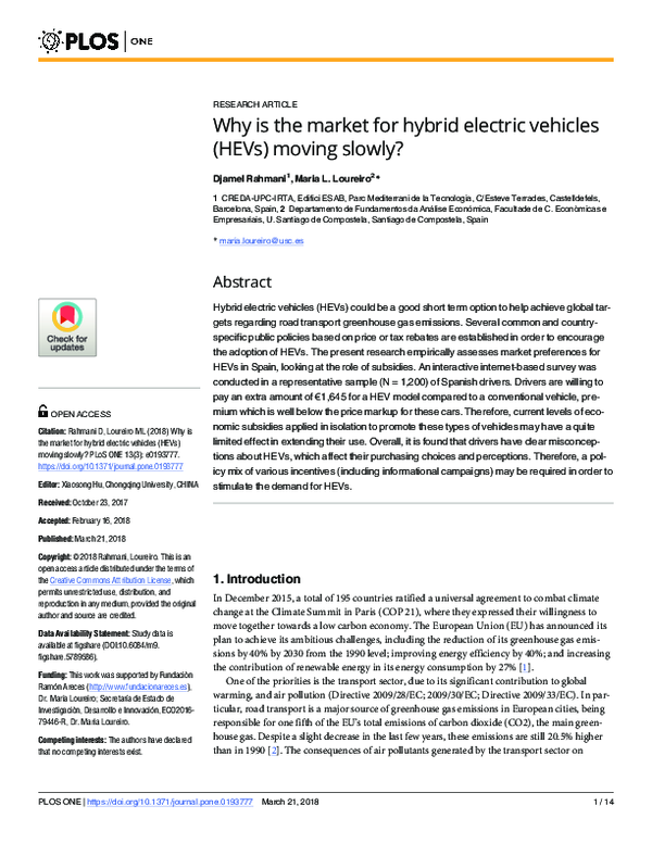 (PDF) Why is the market for hybrid electric vehicles (HEVs) moving slowly?