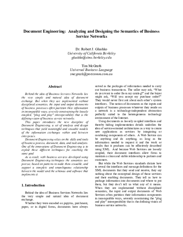(PDF) Document Engineering: Analyzing and Designing Documents for ...