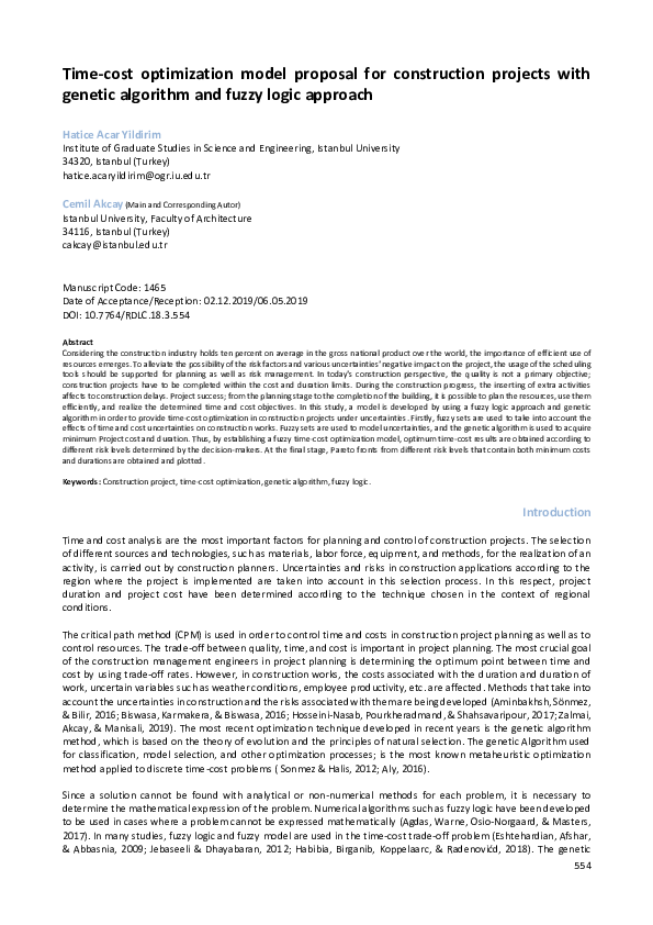 (PDF) Time-cost optimization model proposal for construction projects ...