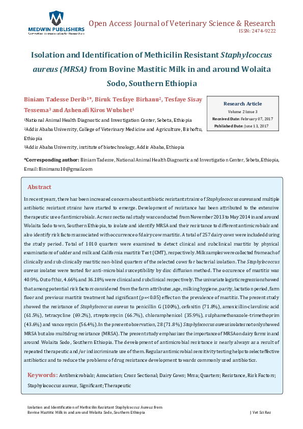 (PDF) Isolation and Identification of Methicilin Resistant ...
