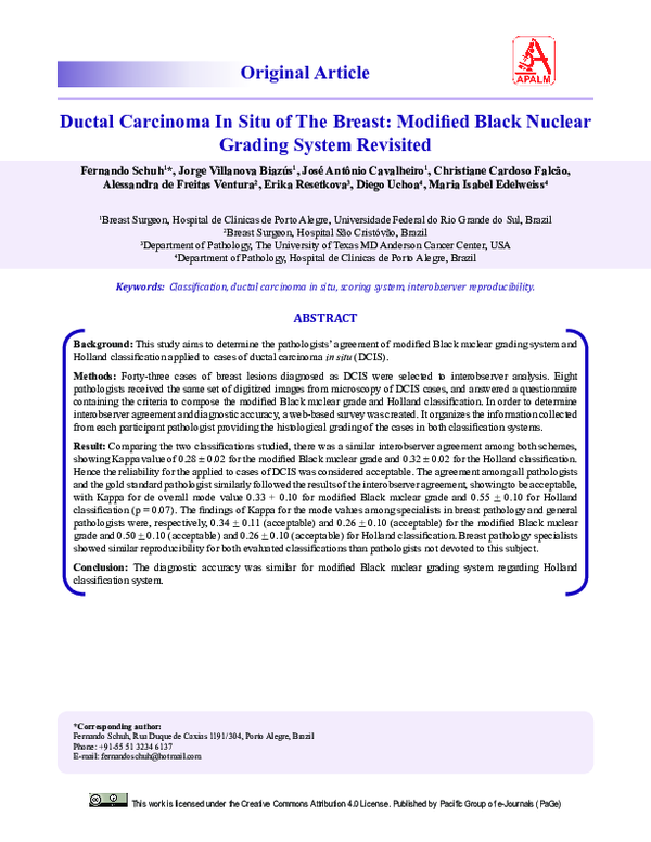(PDF) 177 Ductal Carcinoma in Situ of the Breast – Modified Black ...