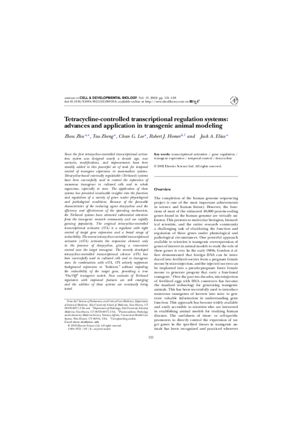 Pdf Tetracycline Controlled Transcriptional Regulation Systems