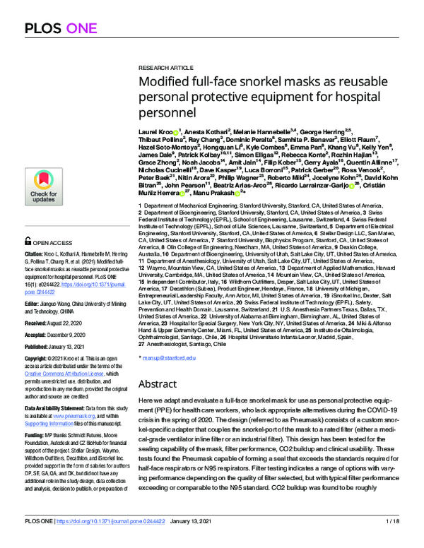 (PDF) Modified full-face snorkel masks as reusable personal protective ...