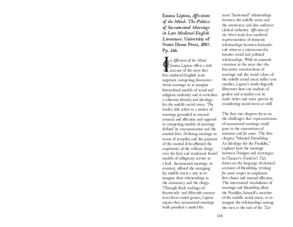 (PDF) EMMA LIPTON. Affections of the Mind: The Politics of Sacramental ...