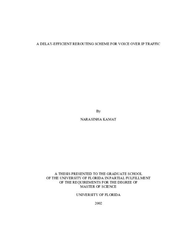 (PDF) A delay-efficient rerouting scheme for VoIP traffic