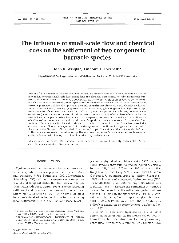 (PDF) The influence of small-scale flow and chemical cues on the ...