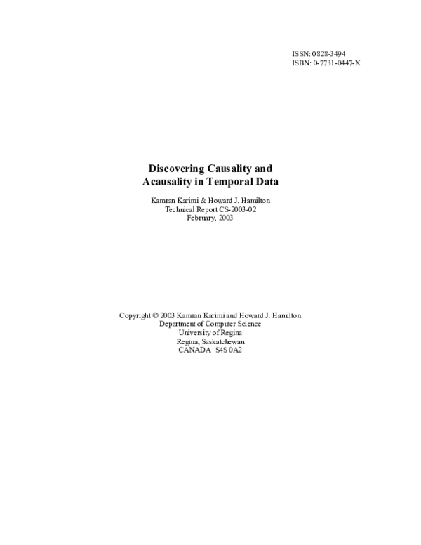 (PDF) Discovering Causality and Acausality in Temporal Data | Kamran Karimi - Academia.edu