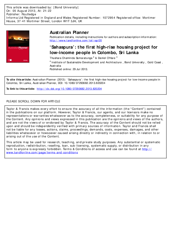 (PDF) ‘Sahaspura’: the first high-rise housing project for low-income ...