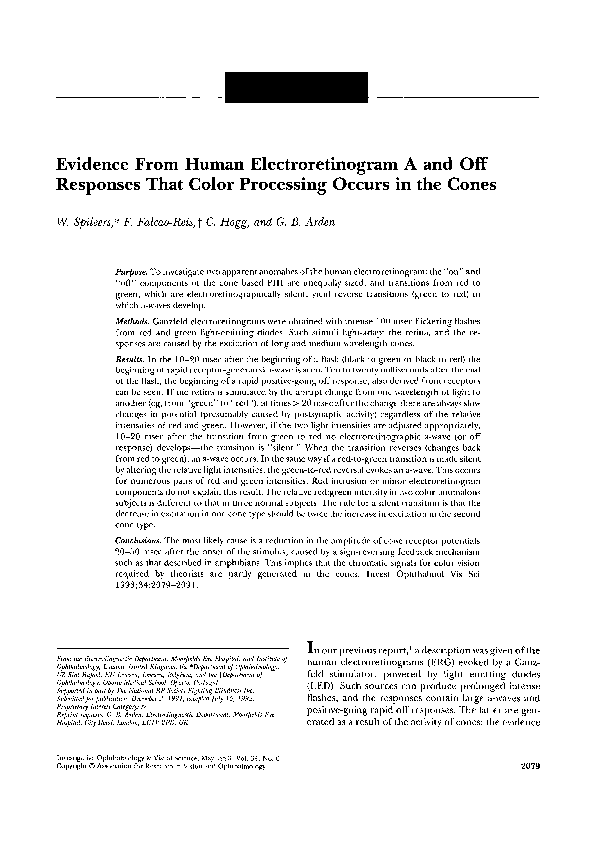 (PDF) Evidence from human electroretinogram A and off responses that ...
