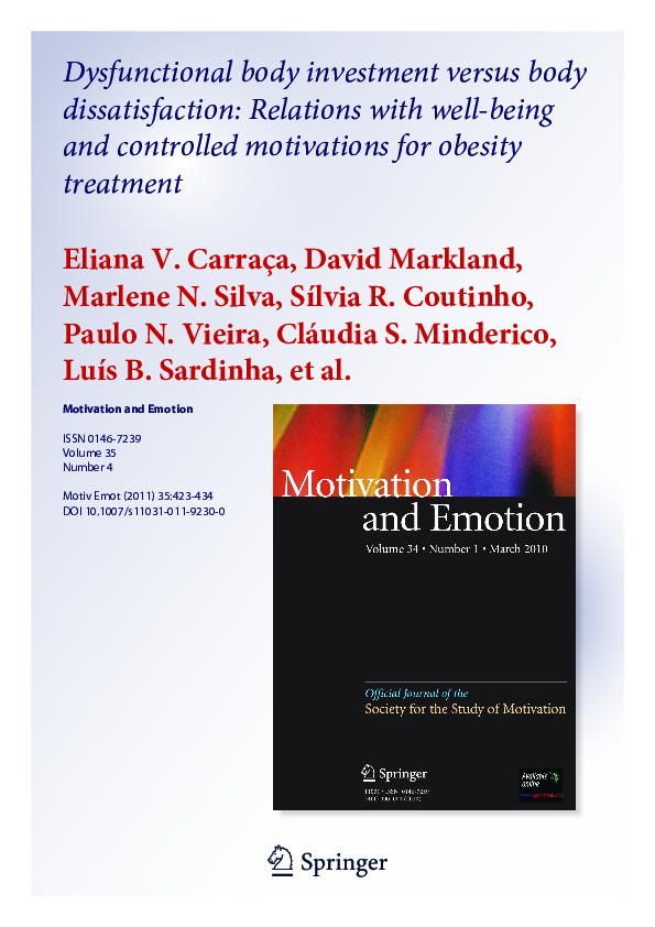 (PDF) Dysfunctional body investment versus body dissatisfaction ...