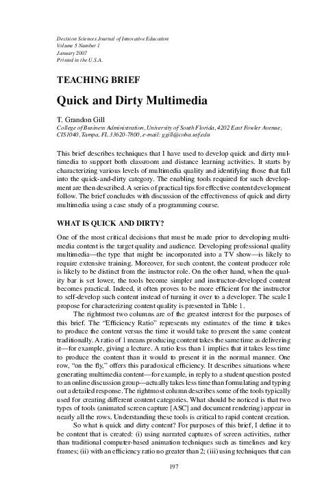 (PDF) Quick and dirty multimedia