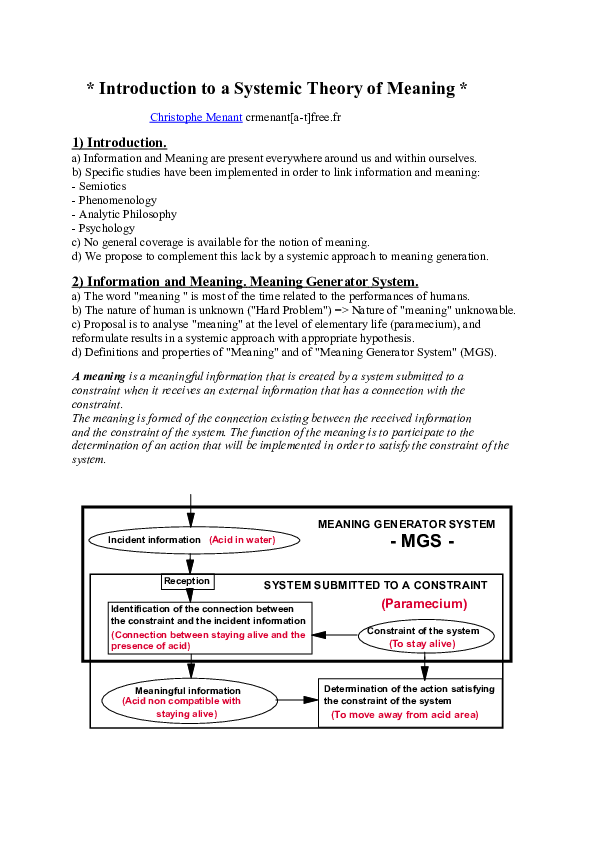 (PDF) Introduction to a Systemic Theory of Meaning