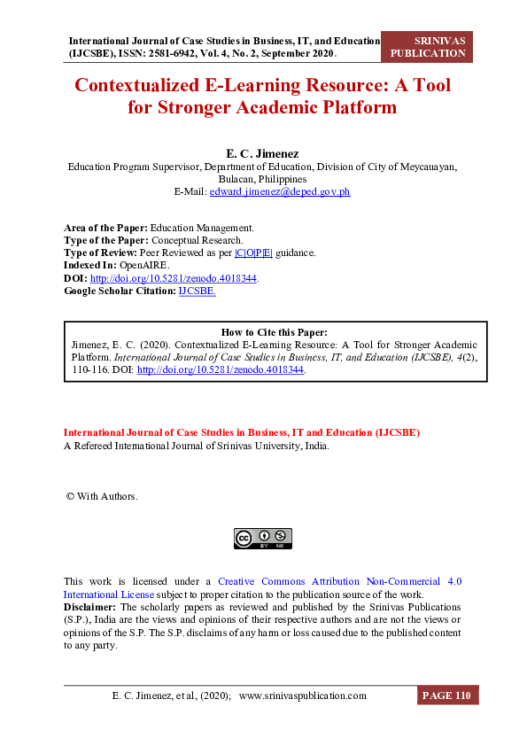 (PDF) Contextualised E-Learning Resource: A Tool for Stronger Academic ...