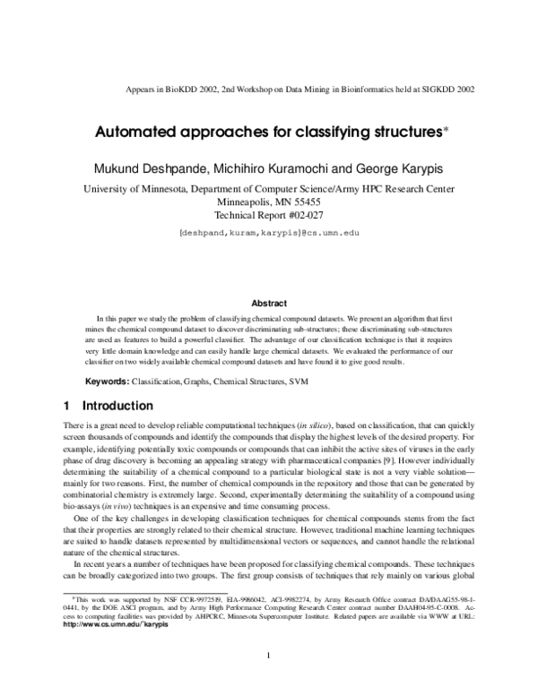 (PDF) Automated Approaches for Classifying Structures